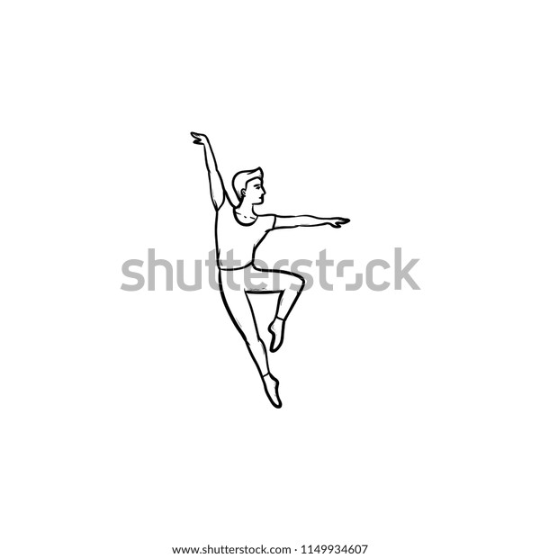 Dancing Man Hand Drawn Outline Doodle Stock Vector (Royalty Free ...