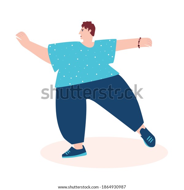 Dancing Man Vector Flat Cartoon Illustration Stock Vector (Royalty Free ...