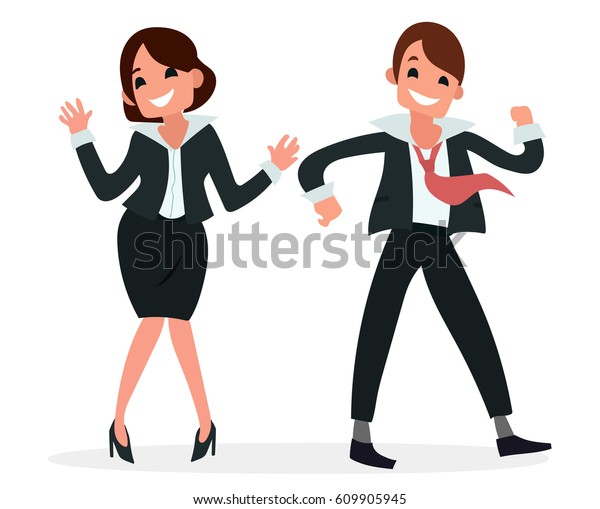 Dancing Office Workers Business Suits Joying Stock Vector (Royalty Free ...