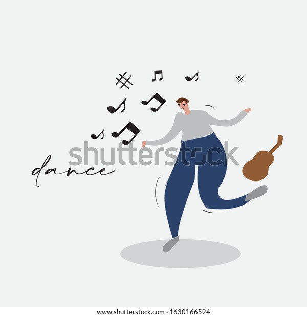 Dancing Rhythm Music Background Dancers Men Stock Vector (Royalty Free ...