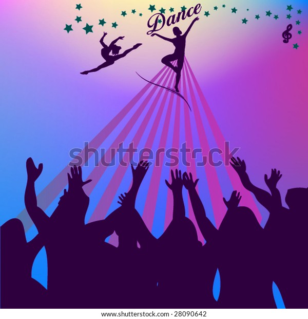 Dancing Silhouette Vector Illustration Abstract Background Stock Vector ...