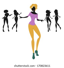 Dancing Women Stock Vector (Royalty Free) 170823611 | Shutterstock