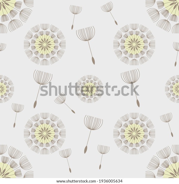 Dandelion Puff Balls Flying Seeds Seamless Stock Vector (Royalty Free ...