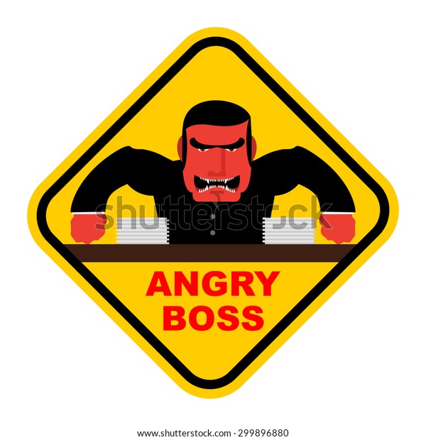 Danger Angry Boss Aggressive Head Screams: vector de stock (libre de ...