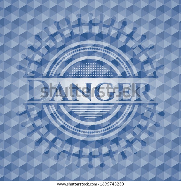 Danger Blue Polygonal Emblem Vector Illustration Stock Vector (Royalty ...