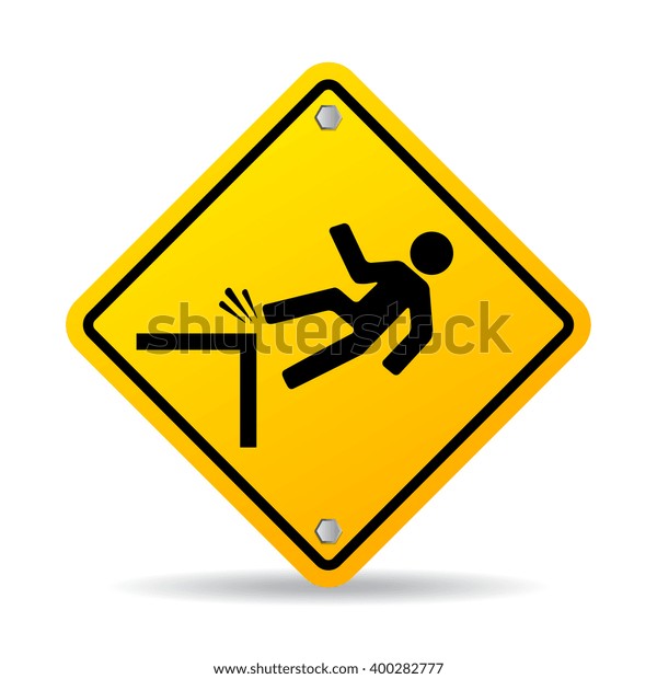 Danger Cliff Sign Vector Illustration Isolated Stock Vector (Royalty ...