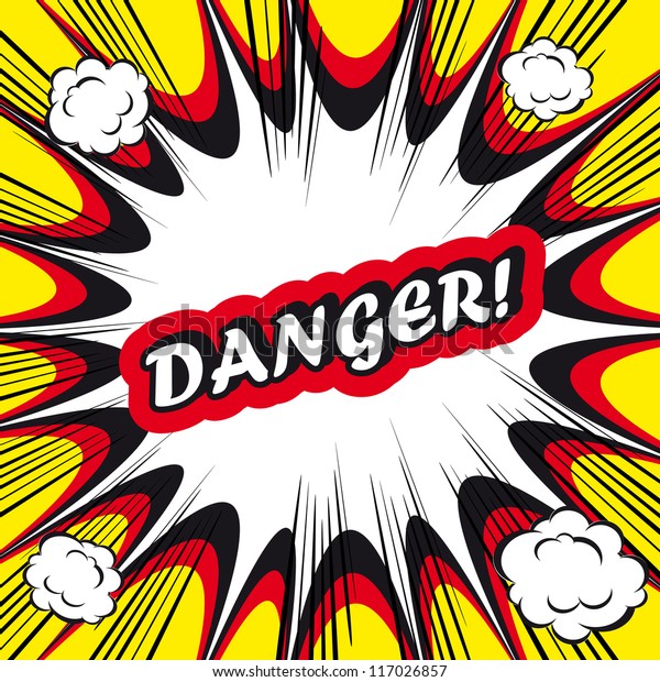 Danger Comic Book Background Danger Sign Stock Vector (Royalty Free ...