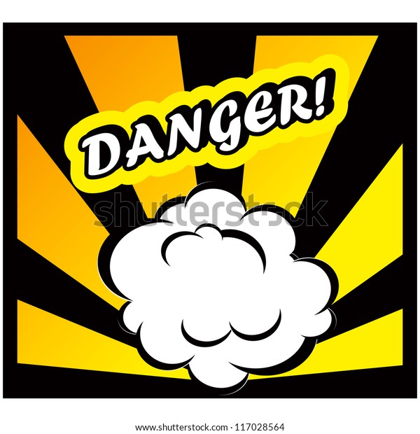 Danger Comic Book Background Danger Sign Stock Vector (Royalty Free ...