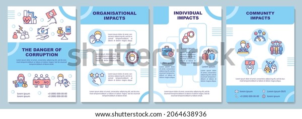 Danger Corruption Brochure Template Tax Wasting Stock Vector (Royalty ...
