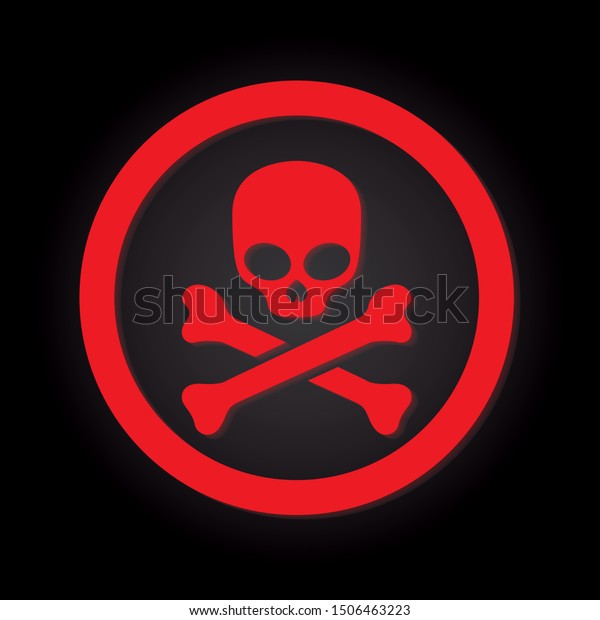 Danger Death Symbol Red Skull Crossbones Stock Vector (Royalty Free ...