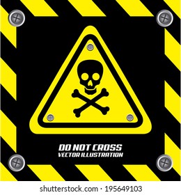 Danger Design Over Black Background Vector Stock Vector (Royalty Free ...
