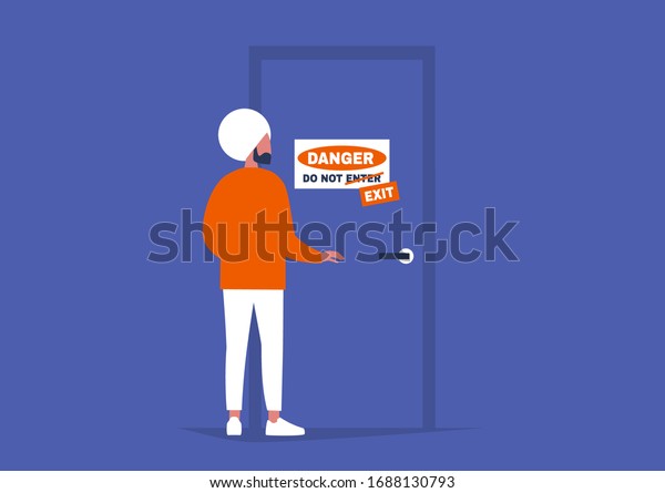 Danger Do Not Exit Sign Quarantine Stock Vector (Royalty Free ...