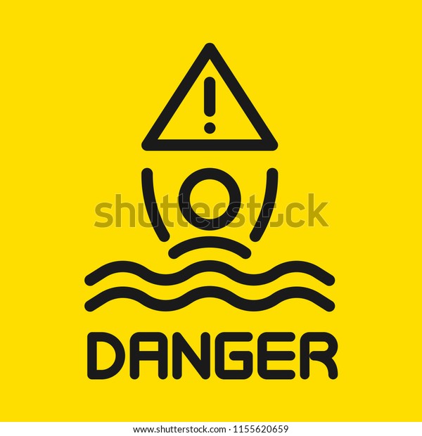 Danger Drowning Sign Man Drowning Warning Stock Vector (Royalty Free ...