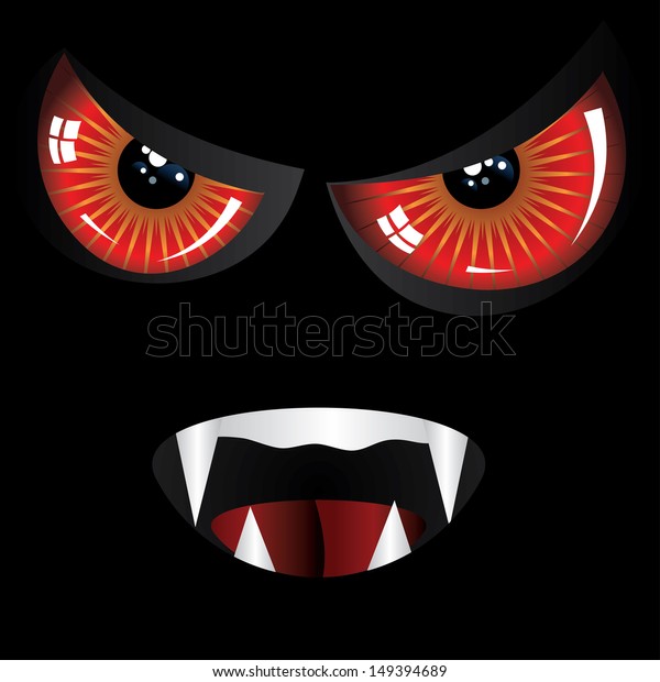 Danger Evil Face Red Eyes Fangs: เวกเตอร์สต็อก (ปลอดค่าลิขสิทธิ์ ...