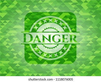 Danger Green Emblem Triangle Mosaic Background Stock Vector (Royalty ...