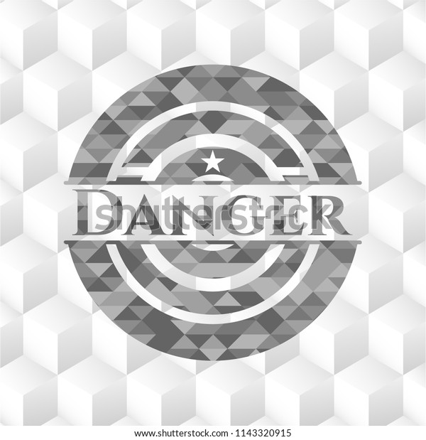 Danger Grey Badge Geometric Cube White Stock Vector (Royalty Free) 1143320915 | Shutterstock