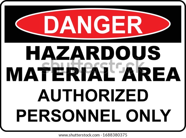 Danger Hazardous Material Area Sign Stock Vector (Royalty Free ...
