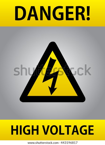 Danger High Voltage Yellow Triangle European Stock Vector (Royalty Free ...