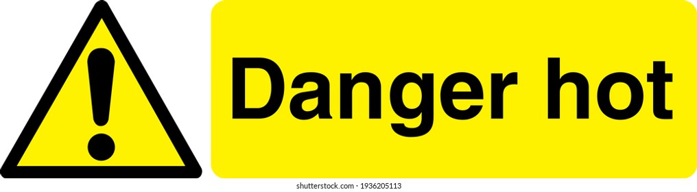 Danger Hot Triangle Symbol Yellow Black Stock Vector (Royalty Free ...