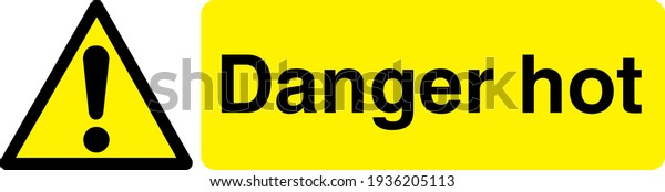Danger Hot Triangle Symbol Yellow Black Stock Vector (Royalty Free ...