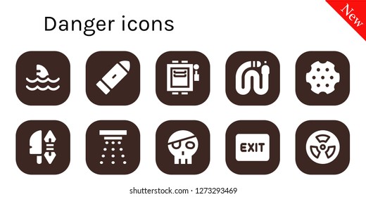 Danger Icon Set 10 Filled Danger Stock Vector (Royalty Free) 1273293469 ...