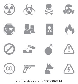 Danger Icons Gray Flat Design Vector Stock Vector (Royalty Free ...