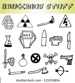 Danger Icons Hand Draw Stock Vector (Royalty Free) 115376854 | Shutterstock