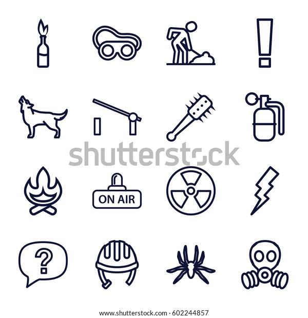 Danger Icons Set Set 16 Danger Stock Vector (Royalty Free) 602244857