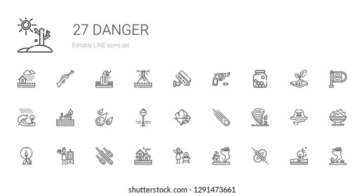 Danger Icons Set Collection Danger Collision Stock Vector (Royalty Free ...