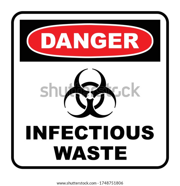 Danger Infectious Waste Sign Danger Sign Stock Vector (Royalty Free ...