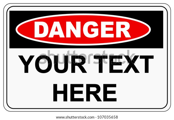 Danger Label Sign On White Stock Vector (Royalty Free) 107035658