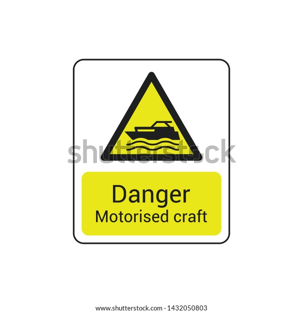 Danger Motorised Craft Sign Vector Icon Stock Vector (Royalty Free ...