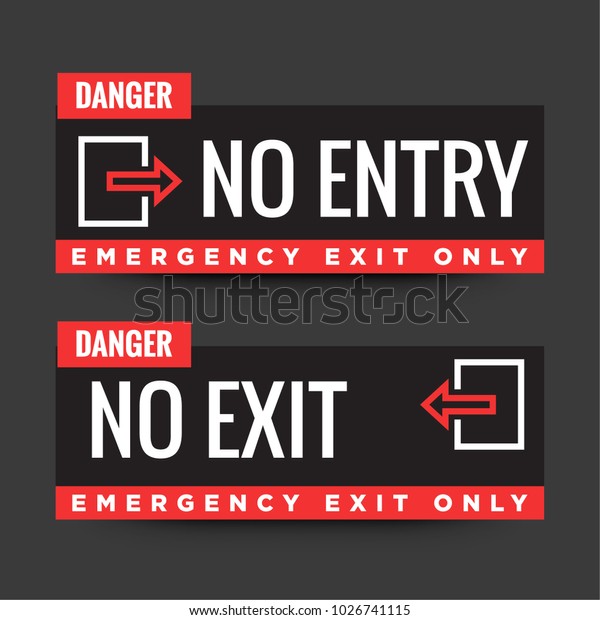 Danger No Entry Sign Board Design Stock Vector (Royalty Free) 1026741115