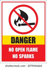 Danger No Open Flame No Sparks Stock Vector (Royalty Free) 2079456664 ...