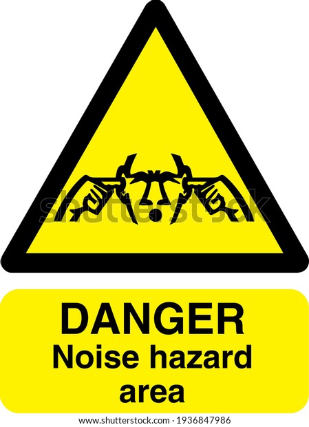 Danger Noise Hazard Area Triangle Sign Stock Vector (Royalty Free ...