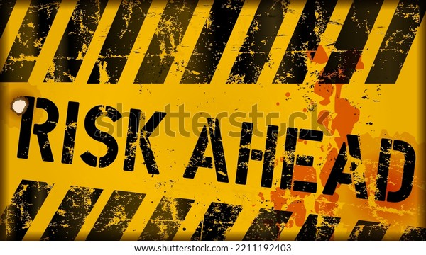 Danger Risk Warning Sign Worn Grungy Stock Vector (Royalty Free ...