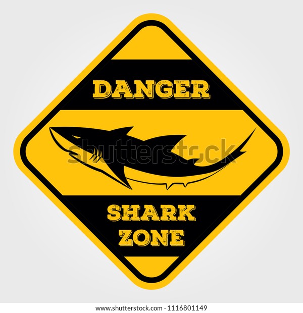 Danger Shark Zone Sign Vector Illustration Stock Vector (Royalty Free ...