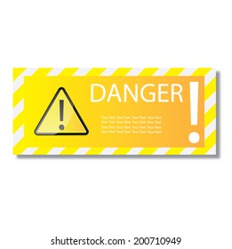 Danger Sign Banner Warning Text Isolated Stock Vector (Royalty Free ...