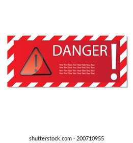 Danger Sign Banner Warning Text Isolated Stock Vector (Royalty Free ...