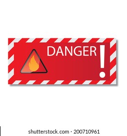 Danger Sign Banner Warning Text Isolated Stock Vector (Royalty Free ...