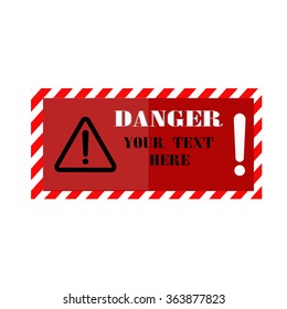 Danger Sign Banner Warning Text Stock Vector (Royalty Free) 363877823 ...