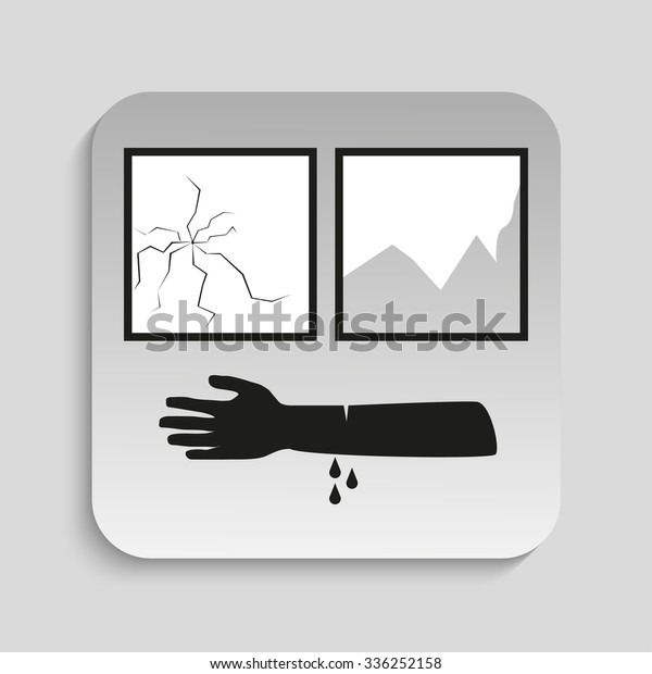 Danger Sign Broken Glass Vector Icon 스톡 벡터(로열티 프리) 336252158 | Shutterstock