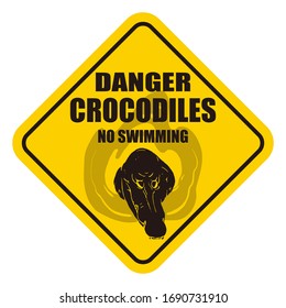 Danger Sign Crocodile Symbol Vector Illustration Stock Vector (Royalty ...