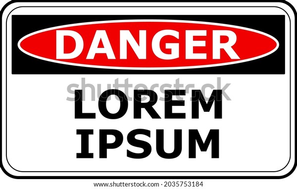 Danger Sign Label On White Background Stock Vector (Royalty Free ...