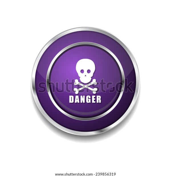 Danger Sign Purple Vector Icon Button Stock Vector (Royalty Free ...