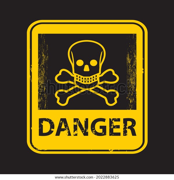 Danger Skull Sign Label Vector Stock Vector (Royalty Free) 2022883625 ...