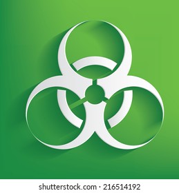 Danger Symbol On Green Backgroundclean Vector Stock Vector (Royalty ...
