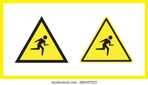 Danger Symbols Warnings Vector Illustration Running Stock Vector ...