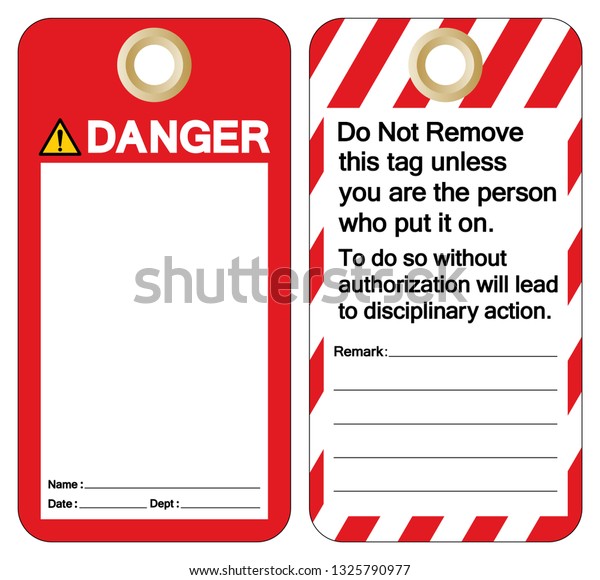 Danger Tag Template Label Symbol Sign Stock Vector (Royalty Free ...