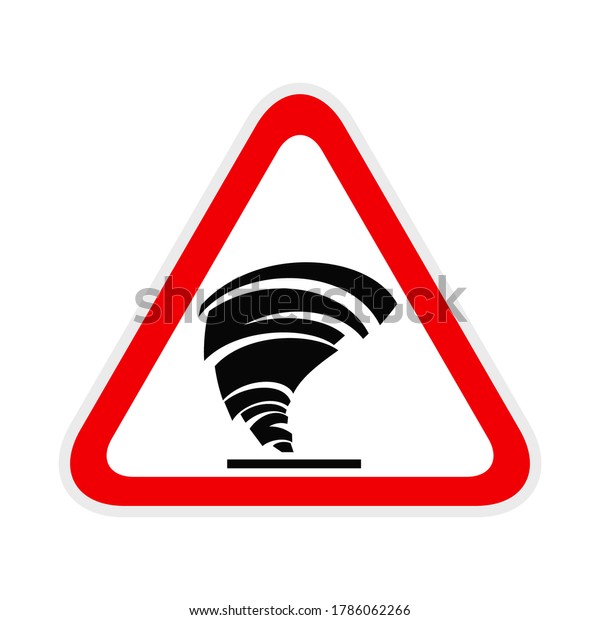 Danger Tornado Triangular Red Warning Hazard Stock Vector (Royalty Free ...